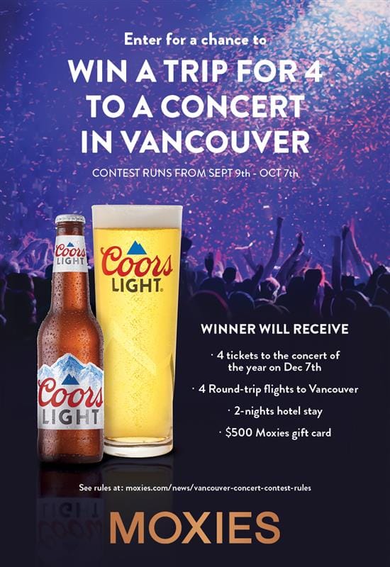 Win Taylor Swift Concert Trip to Vancouver By Moxies